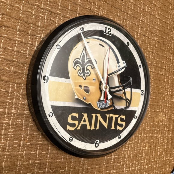 Wall Decor | Saints Helmet Wall Clock Black And Gold | Poshmark